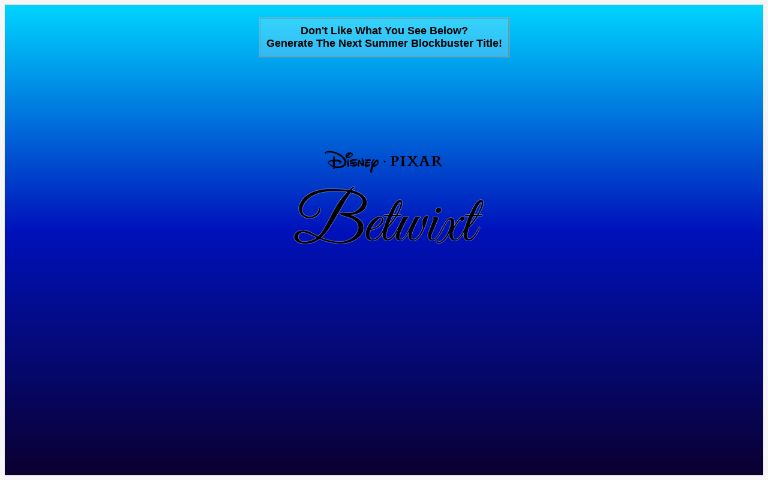 Disney Pixar Movie Titles ― Perchance Generator