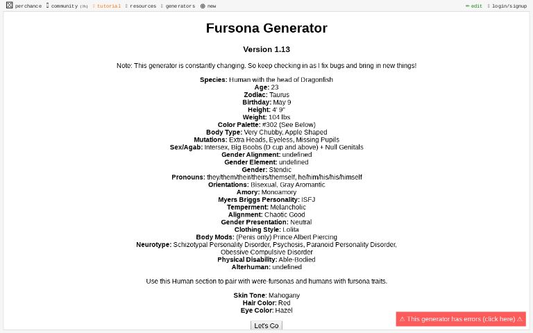 Fursona Generator