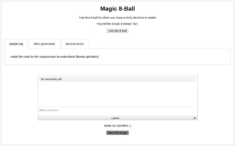 Magic 8-Ball ― Perchance Generator