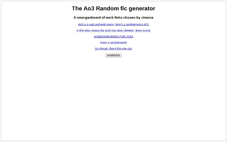 The Ao3 Random fic generator