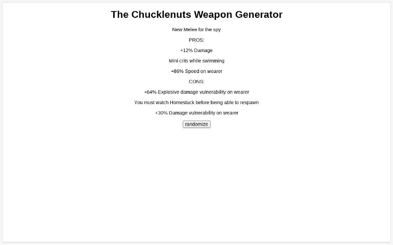 The Chucklenuts Weapon Generator