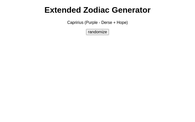 Extended Zodiac Generator