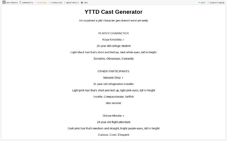 YTTD Cast Generator