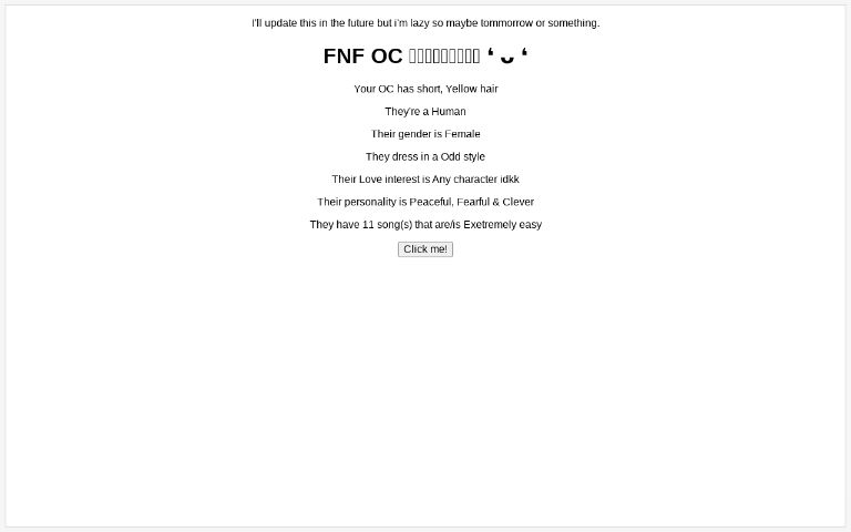 FNF OC generator ᴗ ― Perchance Generator