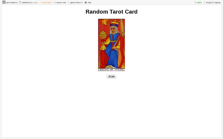 Tarot Card ― Perchance Generator