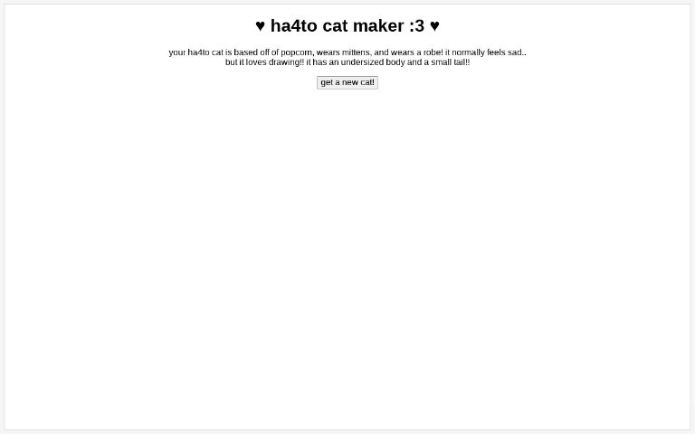 ♥ ha4to cat maker :3 ♥ ― Perchance Generator