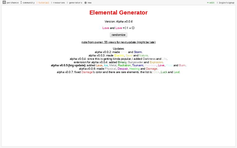 Elemental Generator