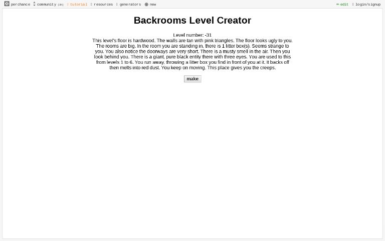 Backrooms Level Creator ― Perchance Generator
