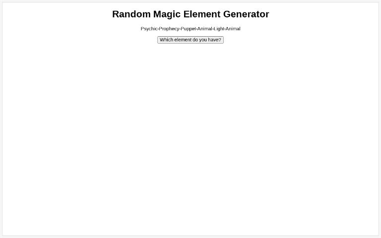 Random Magic Element Generator