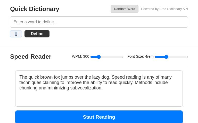Quick Dictionary ― Perchance Generator