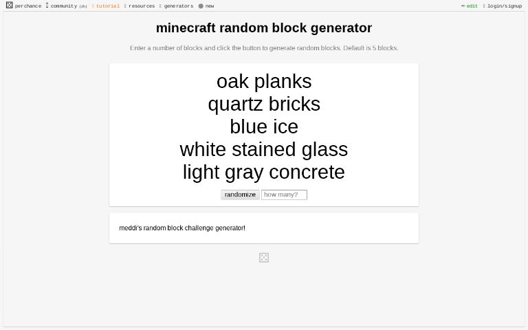 minecraft random block generator
