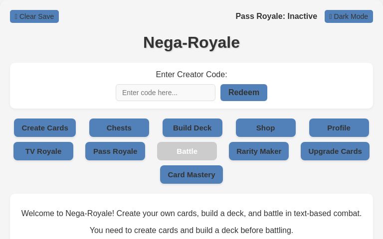 Nega-Royale ― Perchance Generator
