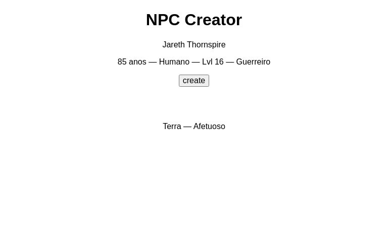 NPC Creator ― Perchance Generator
