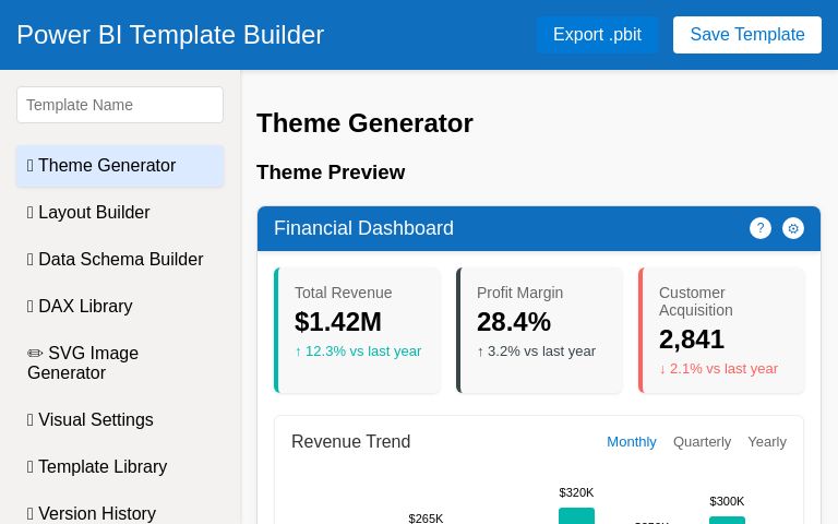 Power BI Template Builder ― Perchance Generator