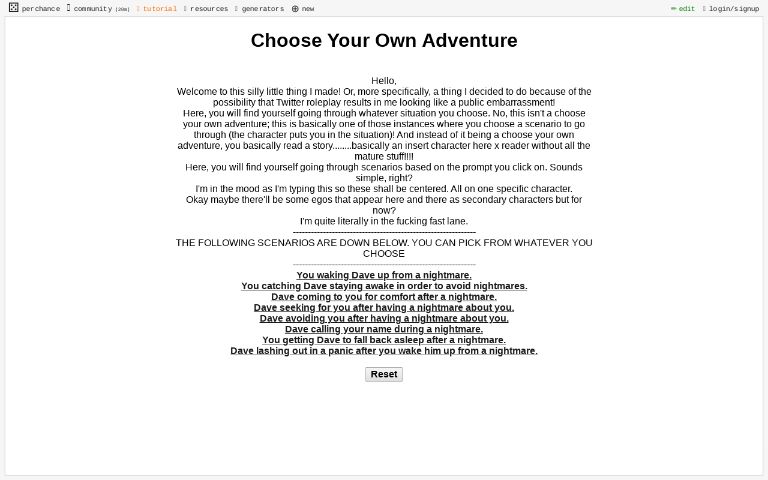 Choose Your Own Adventure ― Perchance Generator