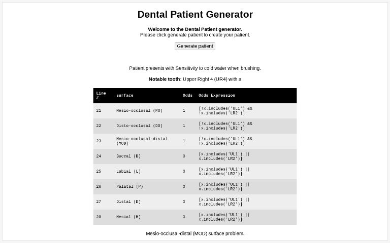 Dental Patient Generator