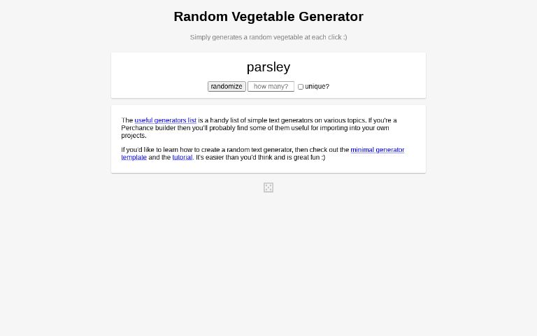 Random Vegetable Generator