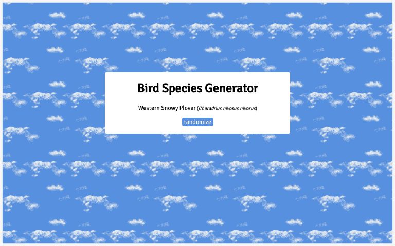 Bird Species Generator