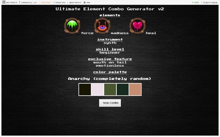 Element Combo Generator V2