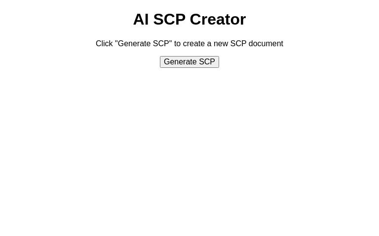 AI SCP Creator ― Perchance Generator