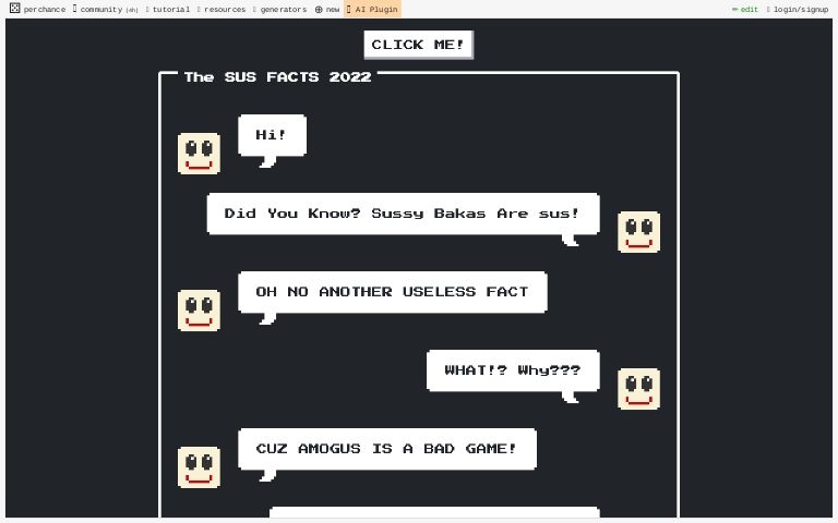 SUS FACTS! ― Perchance Generator