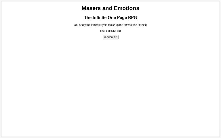 Masers and Emotions ― Perchance Generator