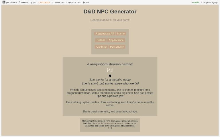 D&D NPC Generator