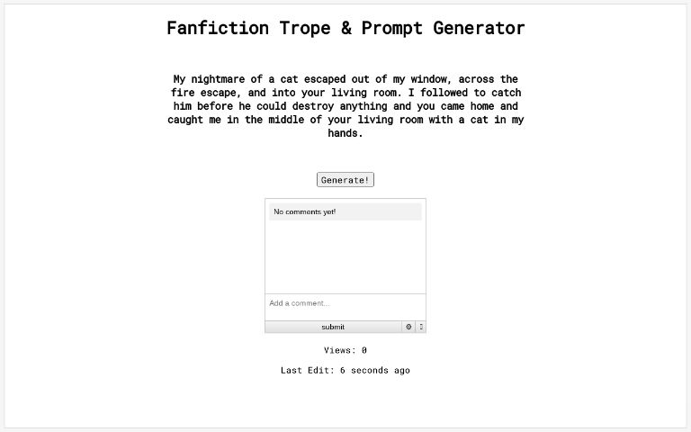 Fanfiction Trope & Prompt Generator