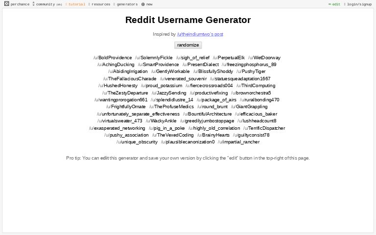 Reddit Username Generator