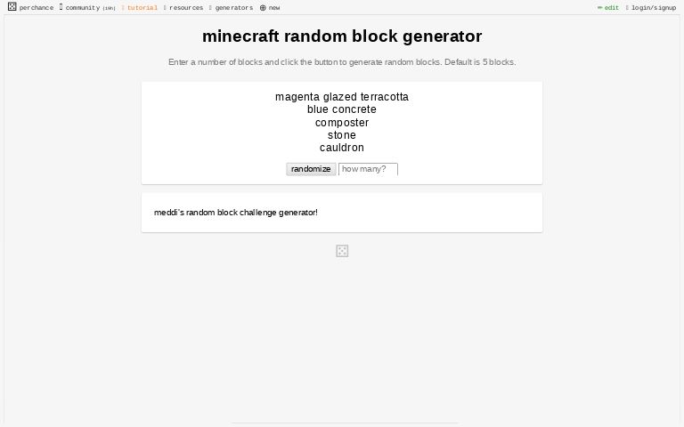minecraft random block generator