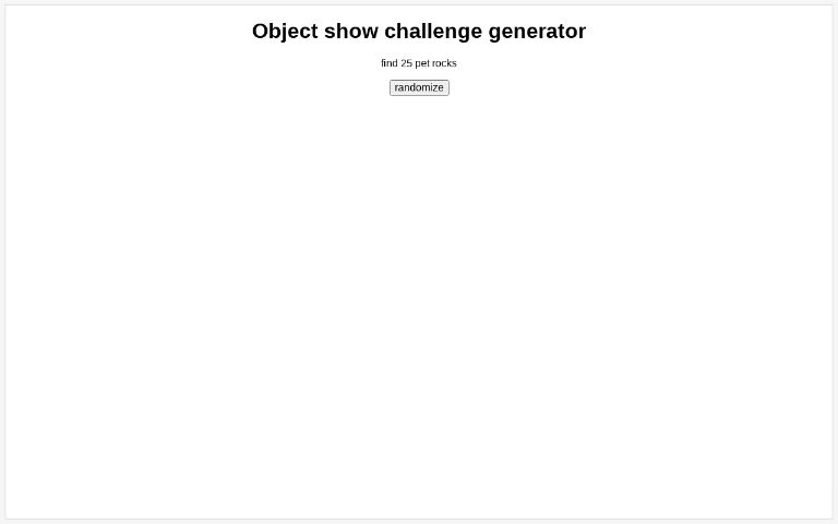 Object show challenge generator