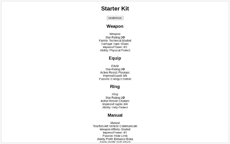 Starter Kit ― Perchance Generator