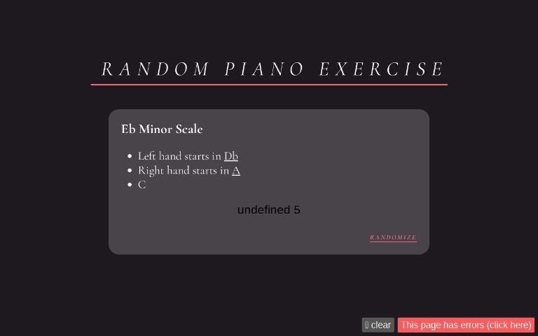 Random Piano Exercise ― Perchance Generator