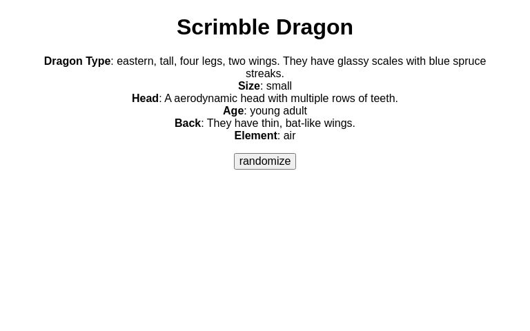 Scrimble Dragon ― Perchance Generator