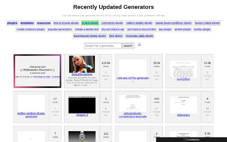 Recently Updated Generators