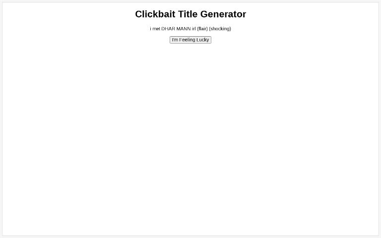 Clickbait Title Generator