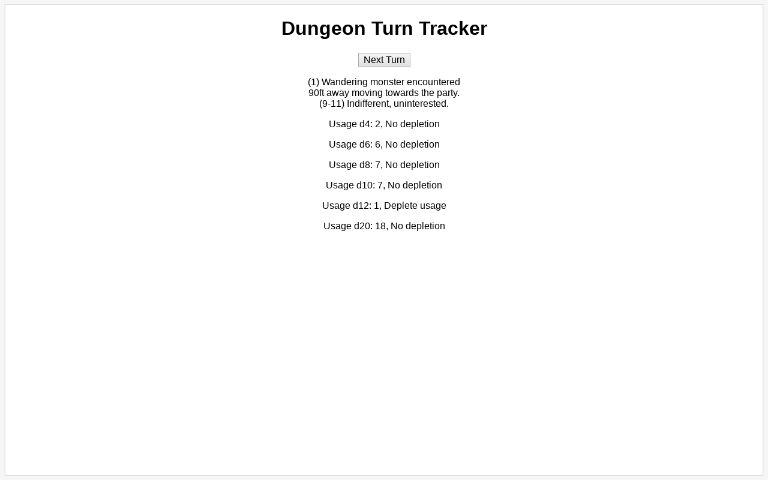 Dungeon Turn Tracker ― Perchance Generator