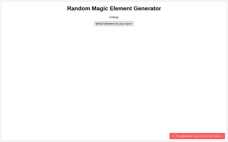 Random Magic Element Generator