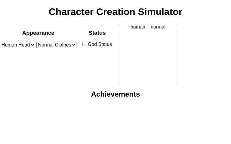 Character Creation Simulator ― Perchance Generator