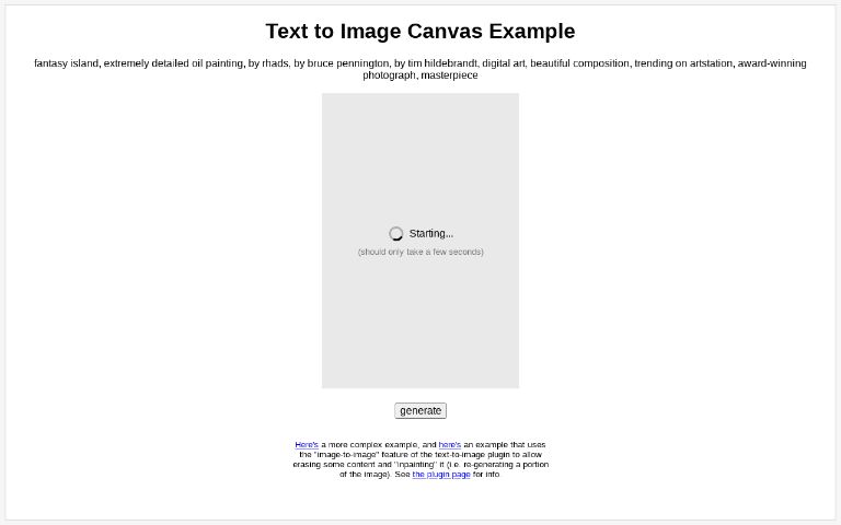 Text to Image Canvas Example ― Perchance Generator