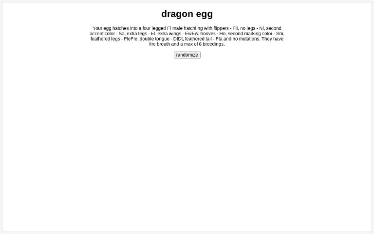 dragon egg ― Perchance Generator