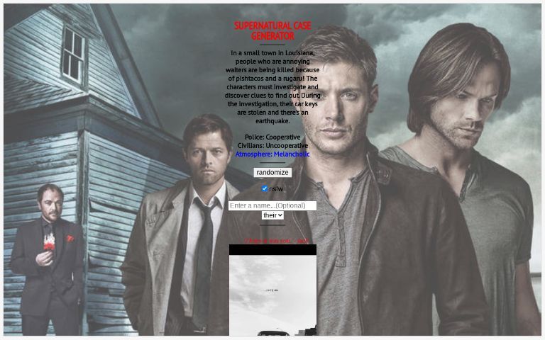 sUpernatural Case Generator