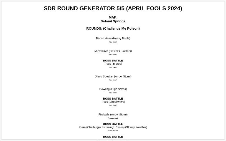 SDR ROUND GENERATOR 5/5 (APRIL FOOLS 2024)