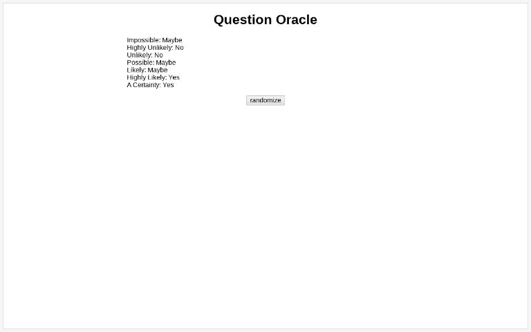 Question Oracle ― Perchance Generator