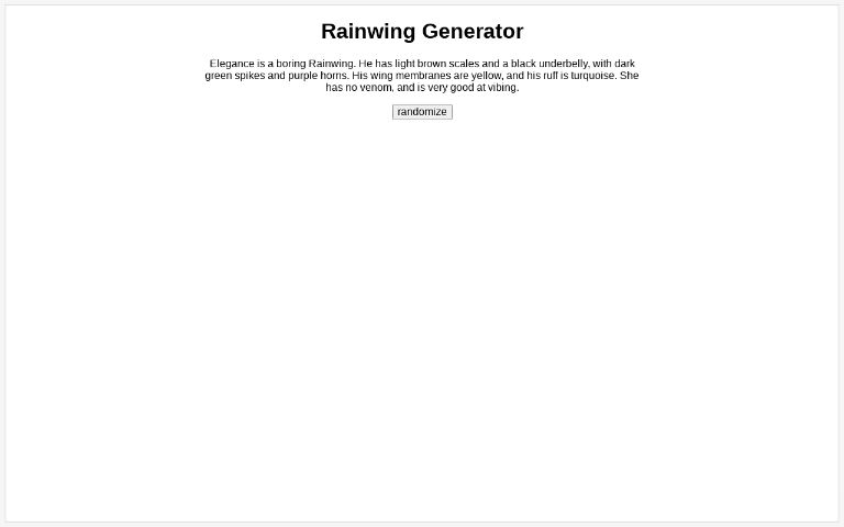 Rainwing Generator