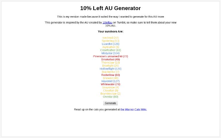 10% Left AU Generator