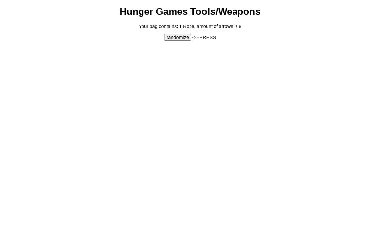 Hunger Games Tools/Weapons ― Perchance Generator