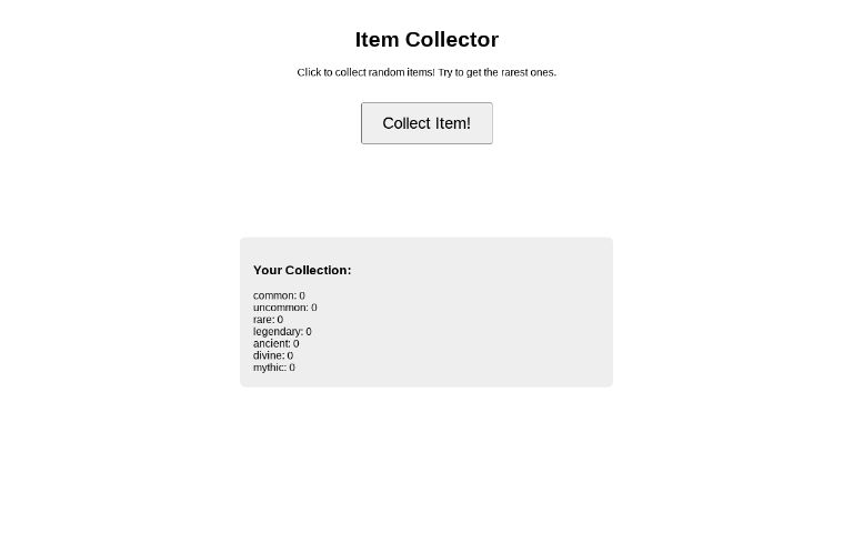 Item Collector ― Perchance Generator
