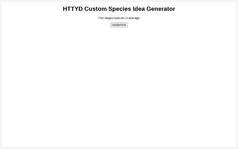 HTTYD Custom Species Idea Generator