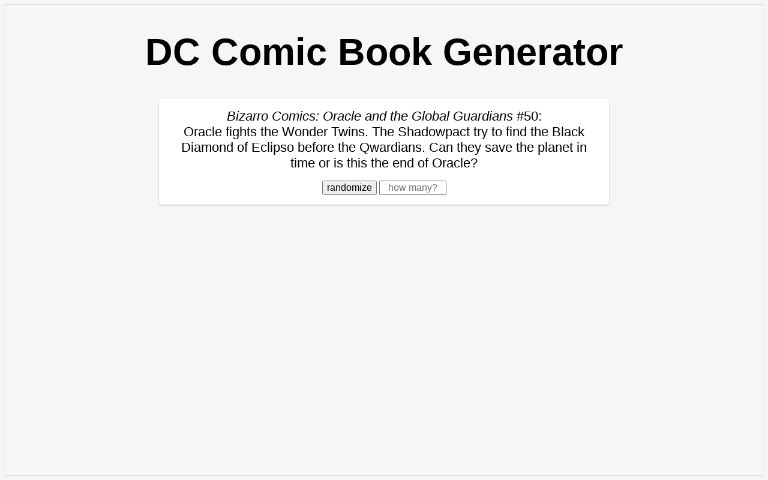 DC Comic Book Generator